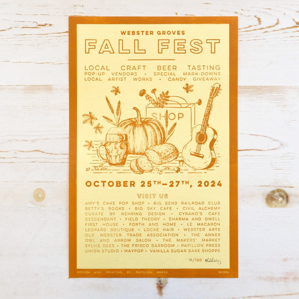 Fall Fest Poster 2024 - Papillon Press